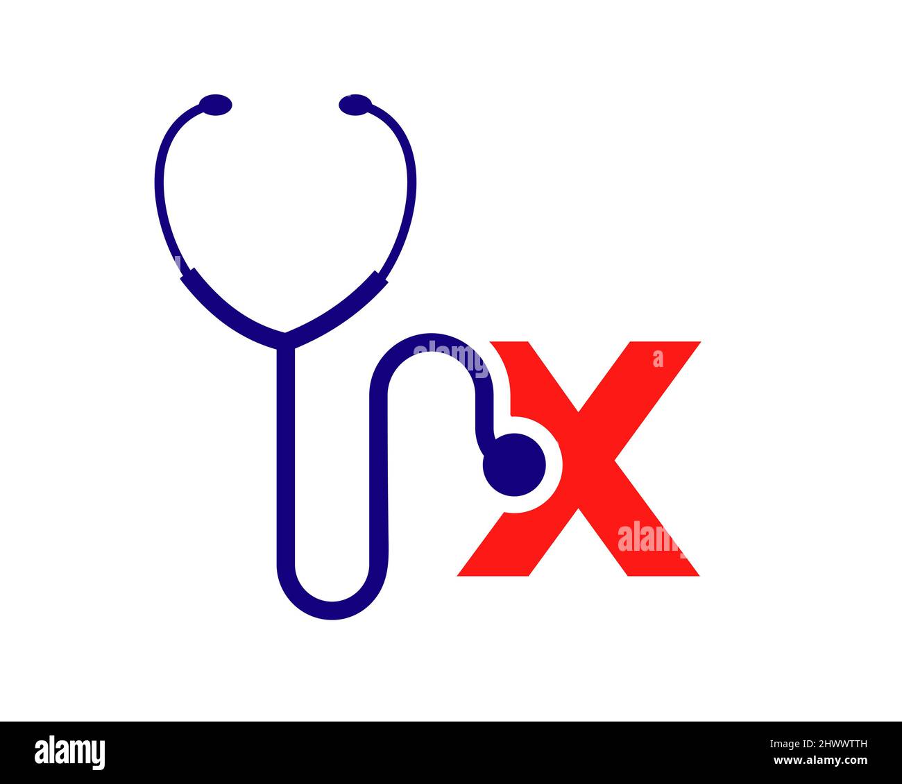 Health care logo with X letter concept. Stethoscope logo X letter ...