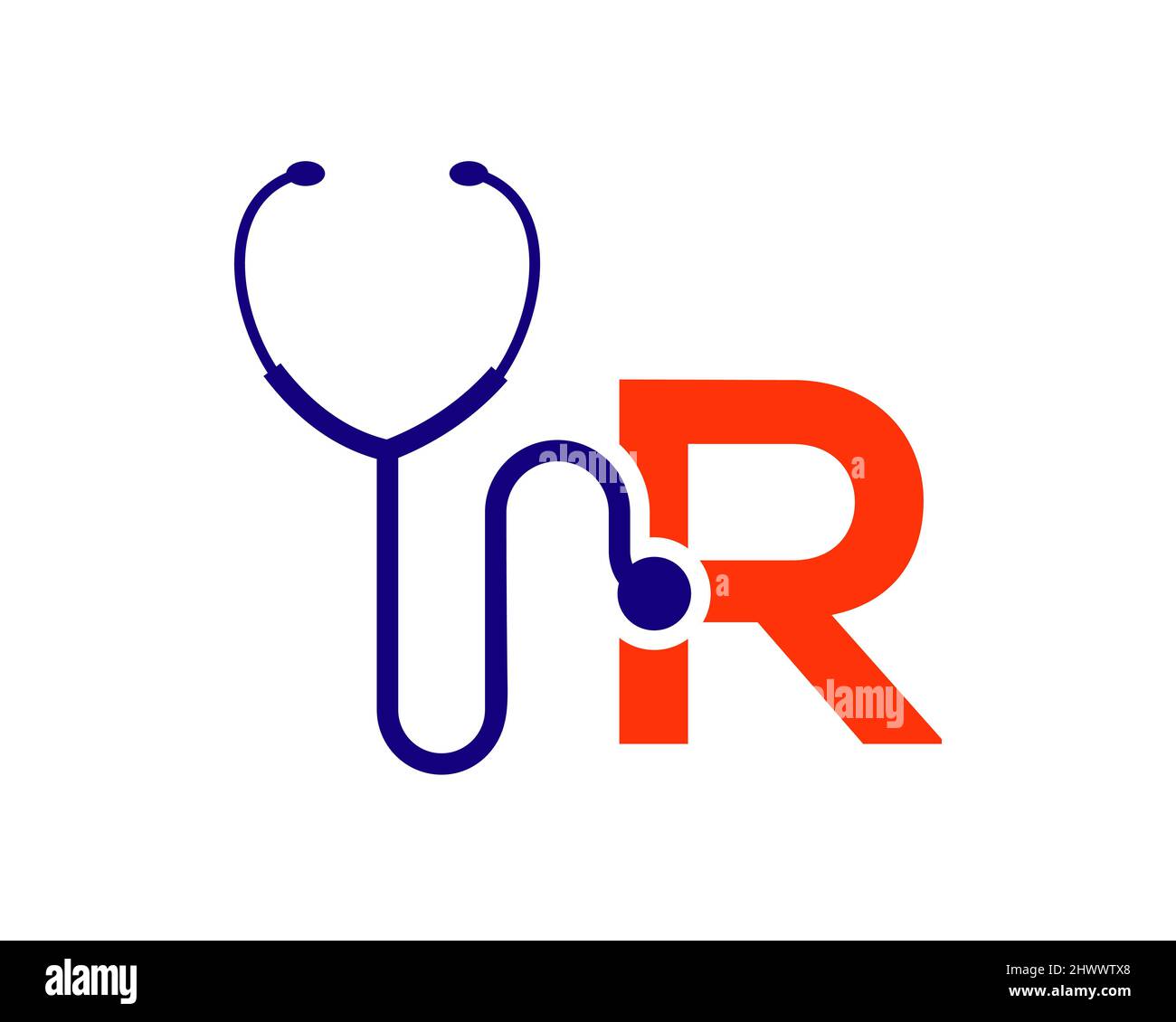Health care logo with R letter concept. Stethoscope logo R letter ...