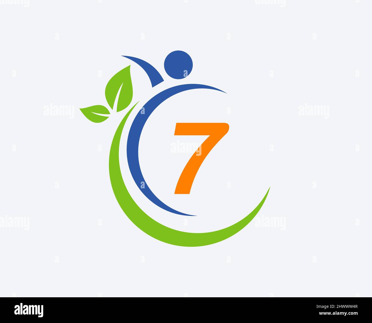 Human Health Logo On Letter 7. Letter 7 Health Care Logo Template ...