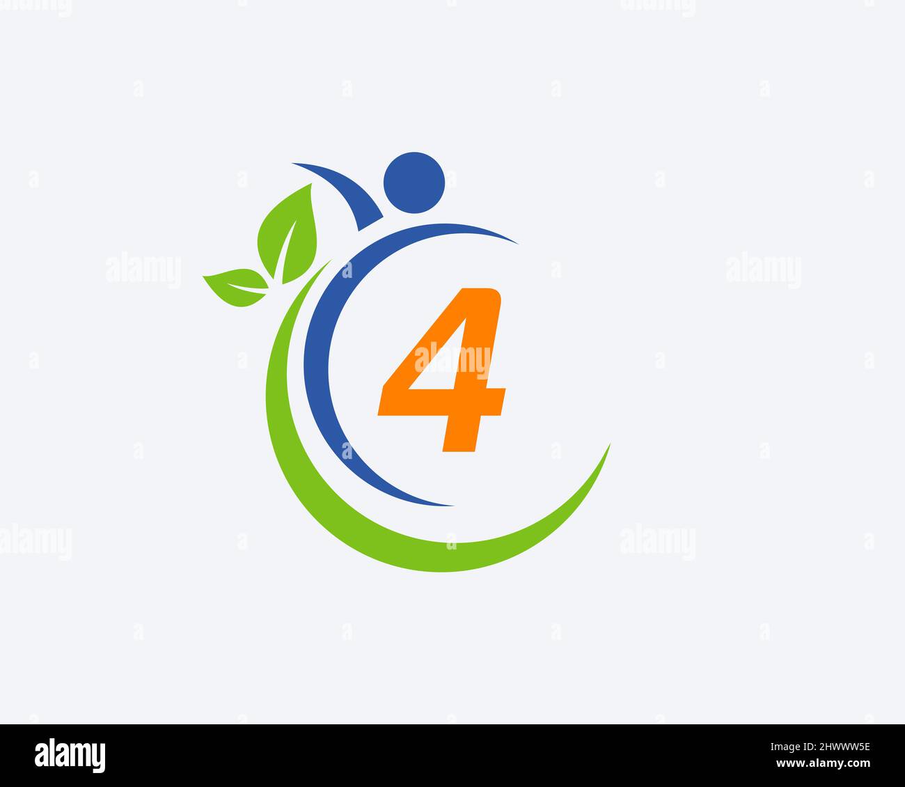 Human Health Logo On Letter 4. Letter 4 Health Care Logo Template ...