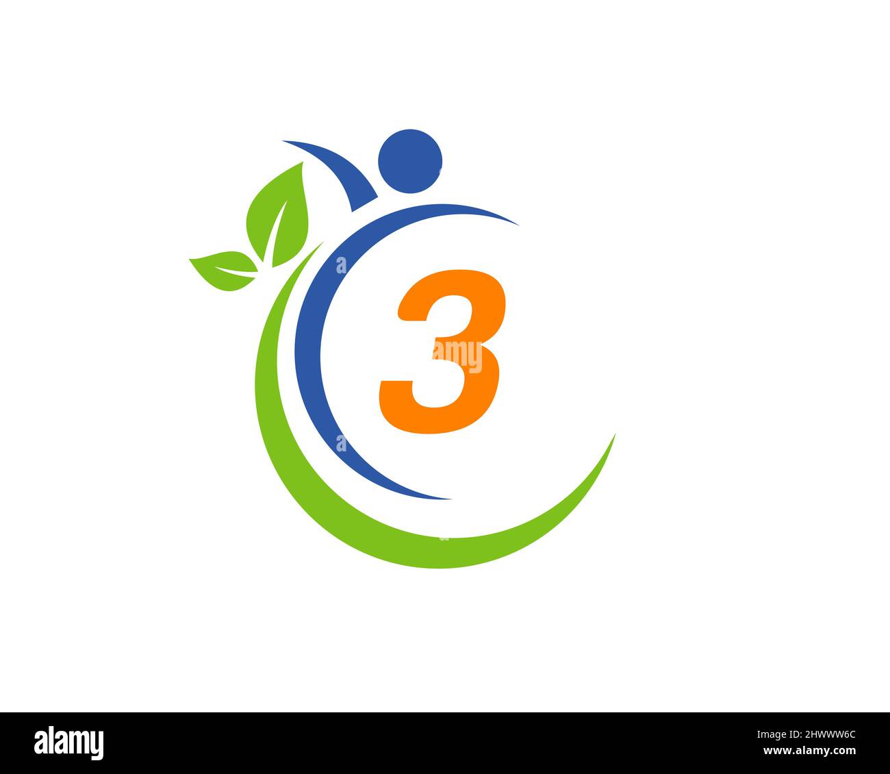 Human Health Logo On Letter 3. Letter 3 Health Care Logo Template ...