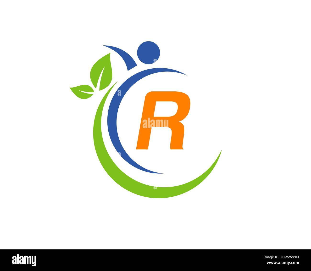 Human Health Logo On Letter R. Letter R Health Care Logo Template ...