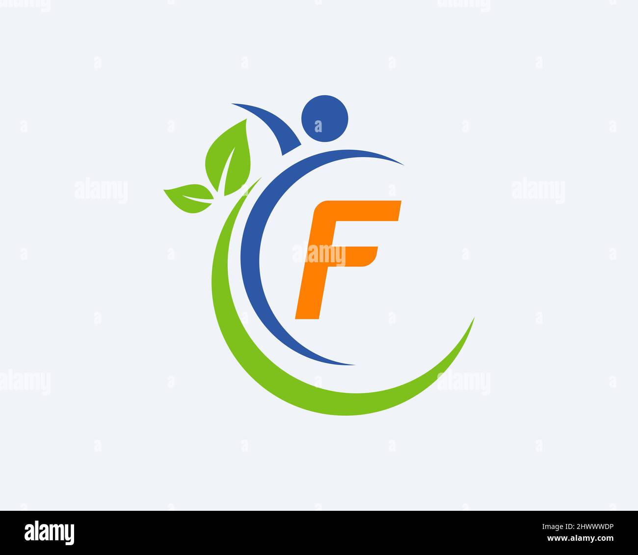Human Health Logo On Letter F. Letter F Health Care Logo Template ...
