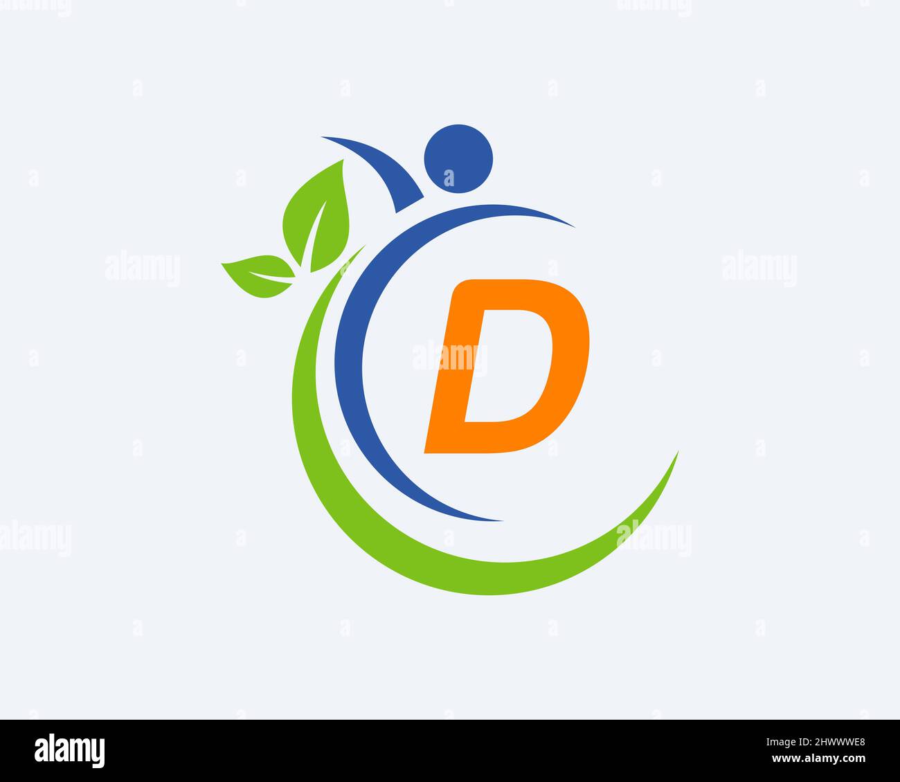 Human Health Logo On Letter D. Letter D Health Care Logo Template ...