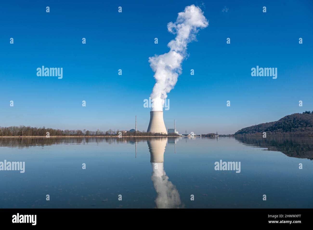 Essenbach, Germany. 03rd Mar, 2022. Isar 2 nuclear power plant in Bavaria. Credit: Armin Weigel ...