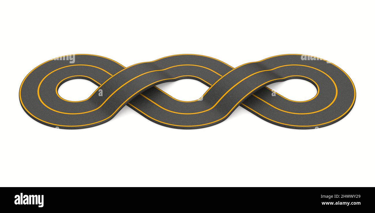 Endless road on white background. Isolated 3d illustration Stock Photo ...