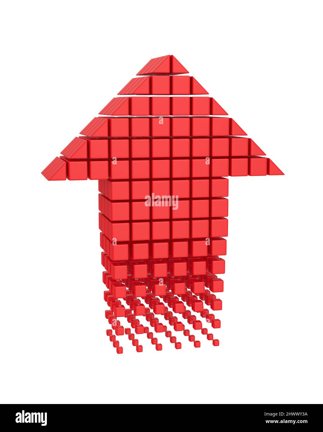red arrow on white background. Isolated 3D illustration Stock Photo - Alamy