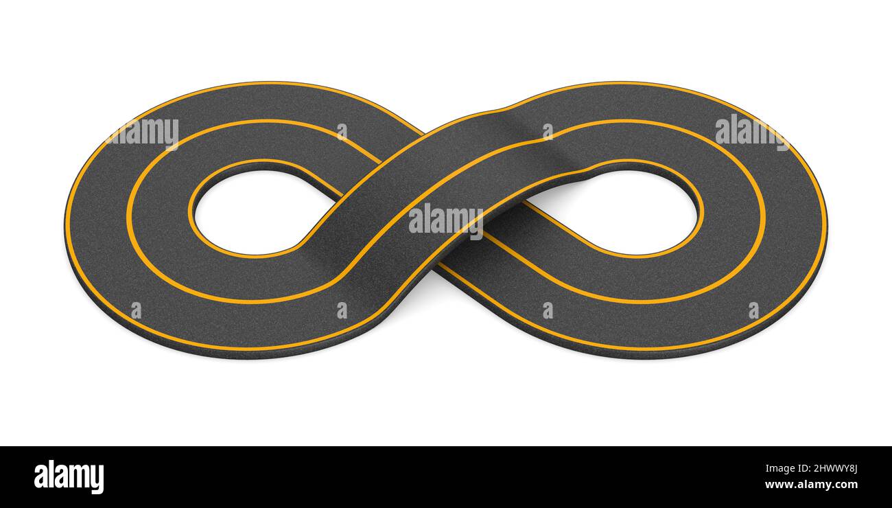 Endless road on white background. Isolated 3d illustration Stock Photo ...