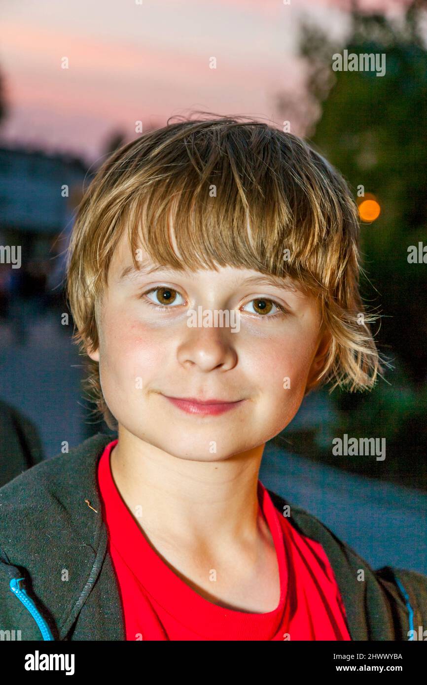 portrait of young boy in the dark Stock Photo - Alamy