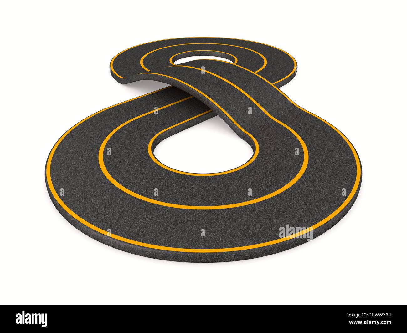 Endless road on white background. Isolated 3d illustration Stock Photo ...