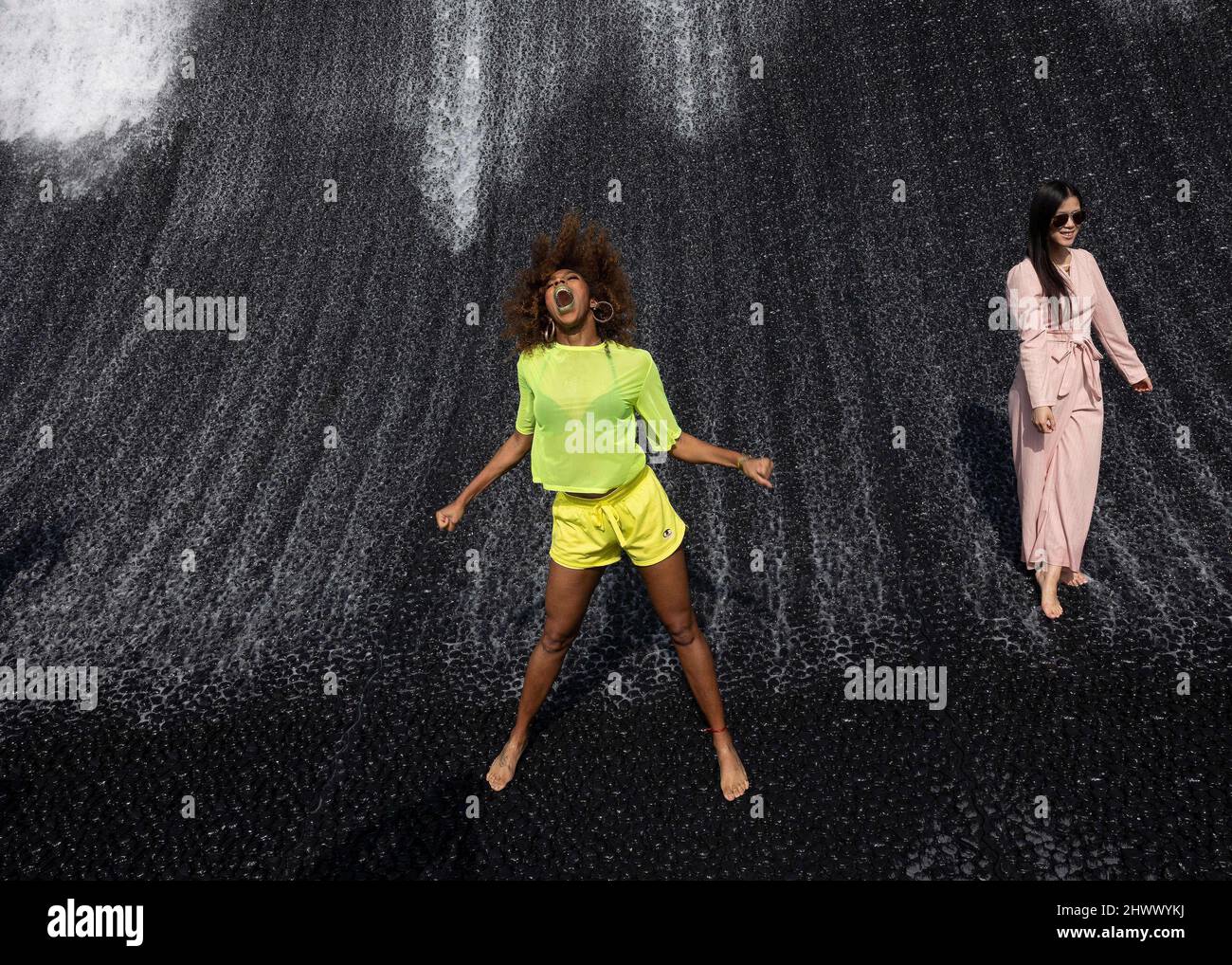 Visitors at Surreal, ‘The Water Feature’, at Expo 2020 site, near Dubai ...