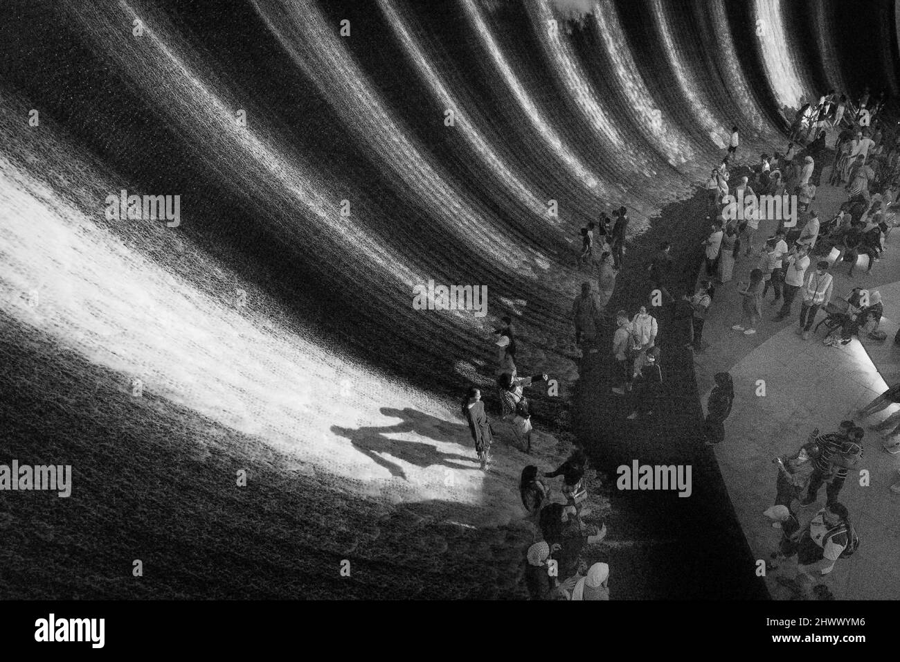 Visitors at Surreal, ‘The Water Feature’, at Expo 2020 site, near Dubai ...