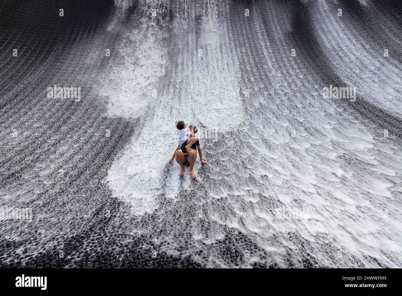 Visitors at Surreal, ‘The Water Feature’, at Expo 2020 site, near Dubai ...