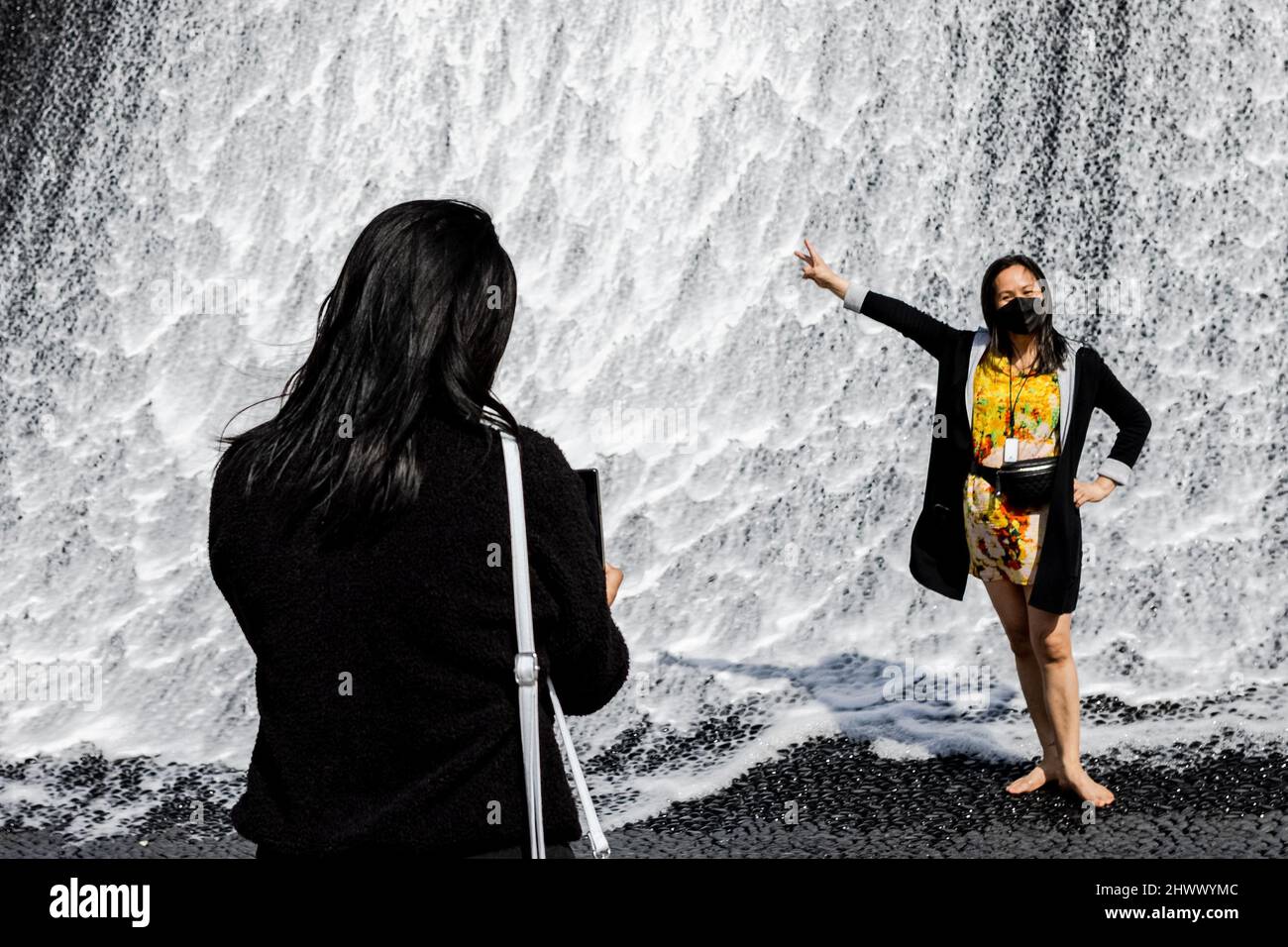Visitors at Surreal, ‘The Water Feature’, at Expo 2020 site, near Dubai ...