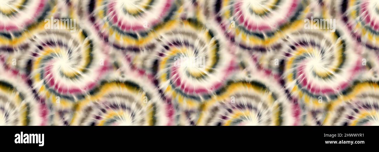 Seamless funky 1970s tie dye border motif pattern for surface design ...