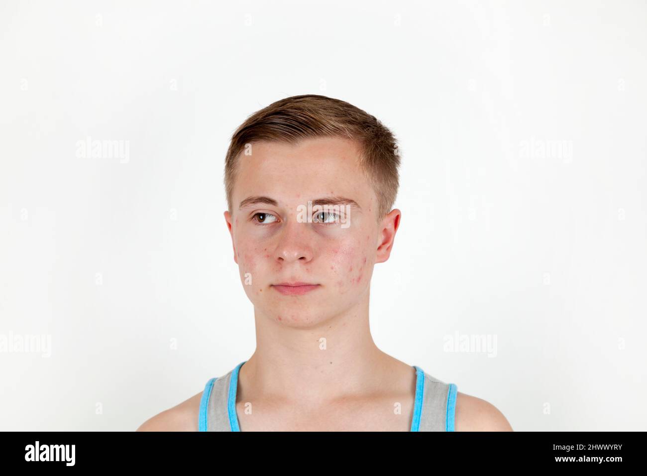 Portrait of a positive adolescent boy in puberty Stock Photo - Alamy