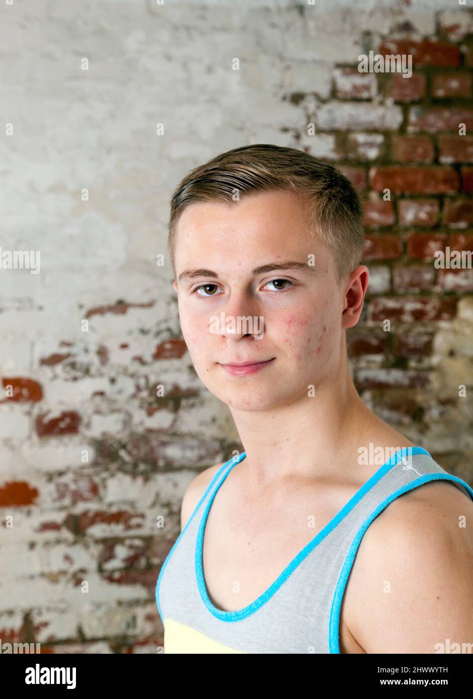 Portrait of a positive adolescent boy in puberty Stock Photo - Alamy