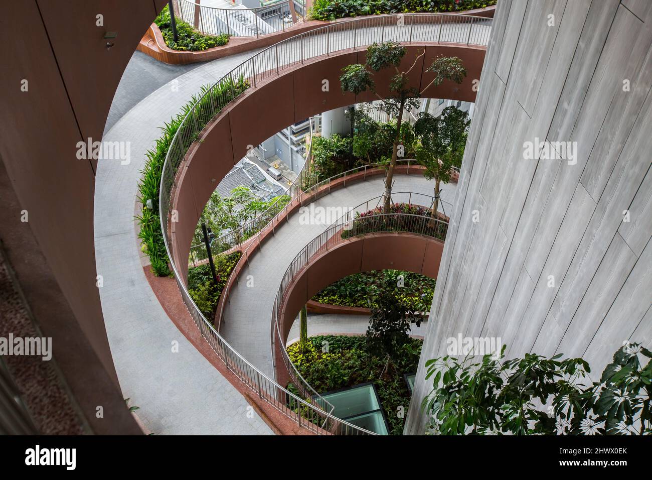 Spiral layering design of the Oasis Garden at CapitaSpring, Singapore ...