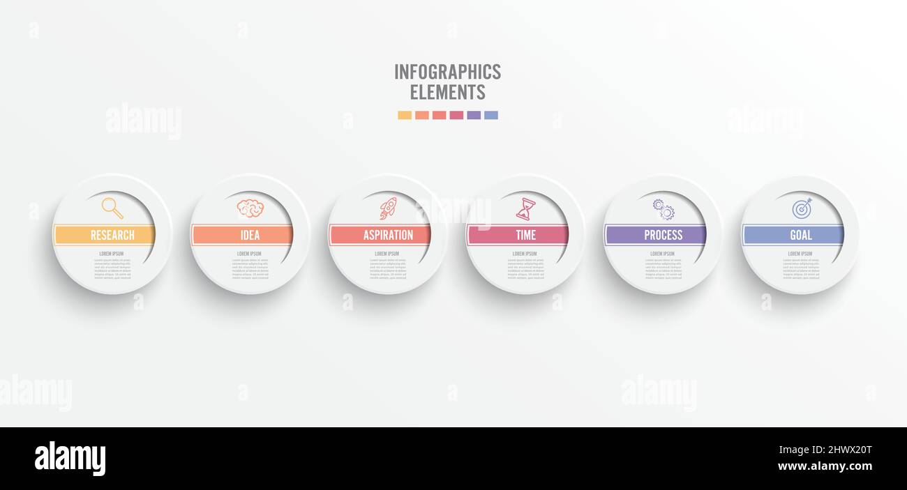 Abstract elements of graph infographic template with label, integrated ...