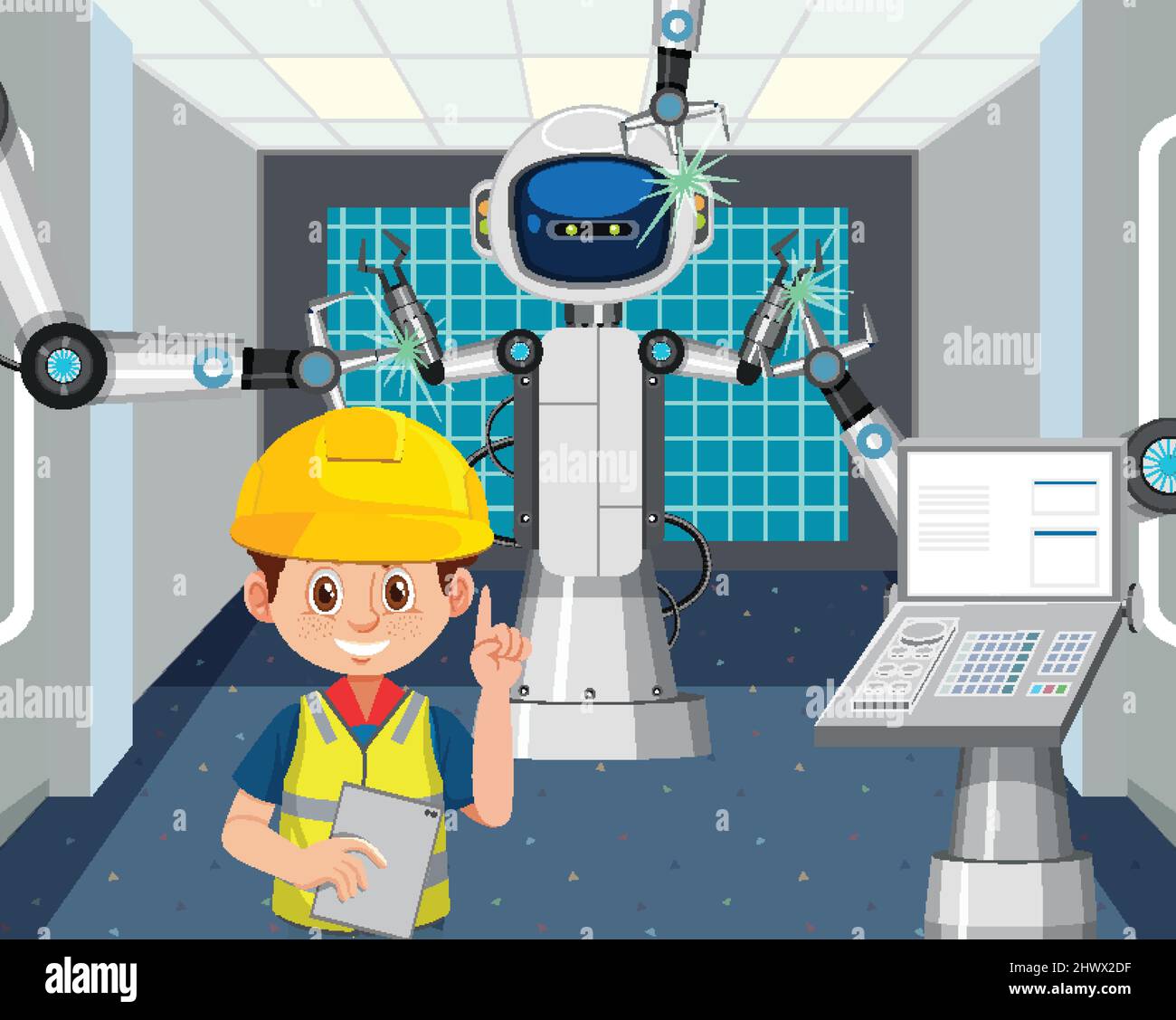 Robot automation industry concept illustration Stock Vector Image & Art ...