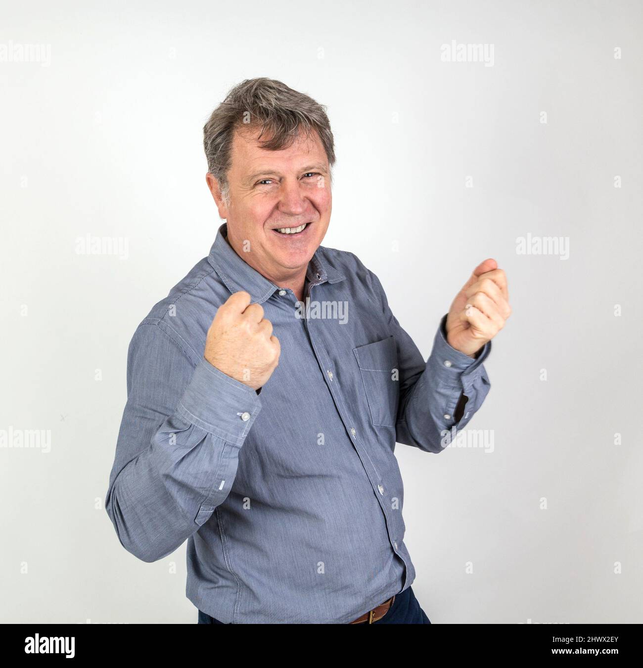 fifty years old handsome man dressed casually with different emotions ...