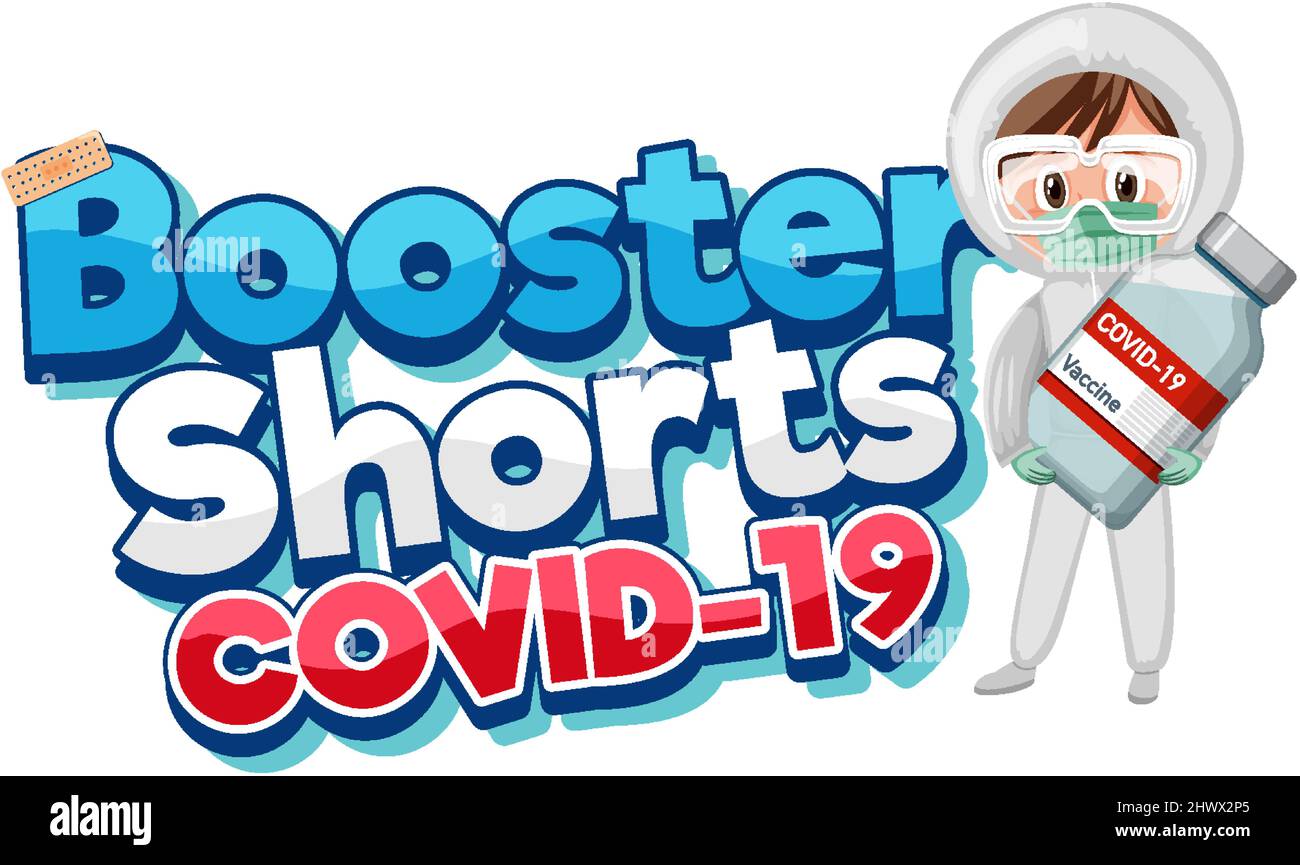Booster shorts covid 19 vaccine logo illustration Stock Vector Image ...
