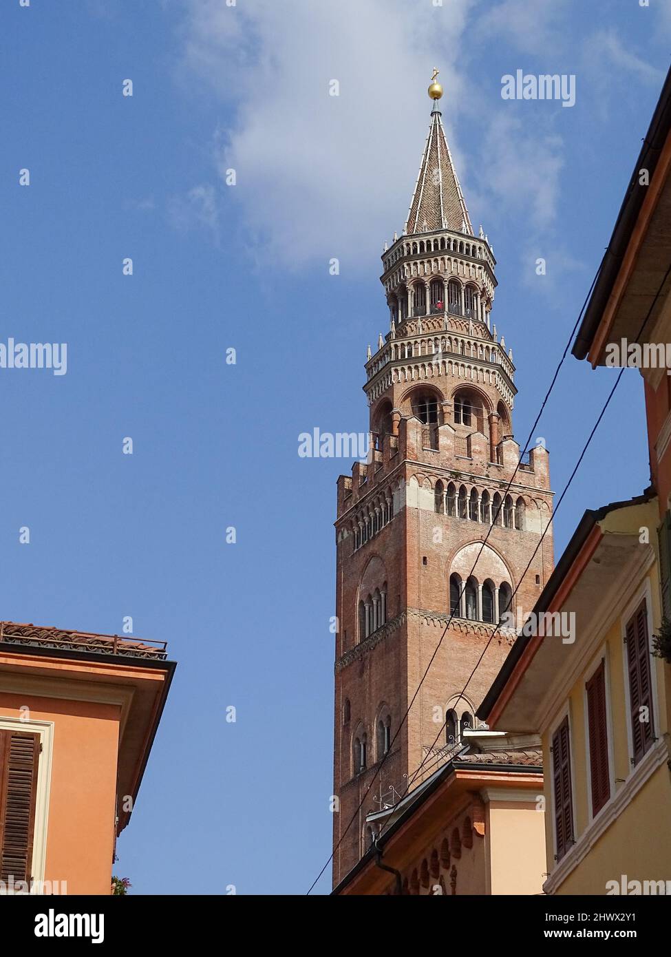 Cremona, Lombardy, Italy Details of Piazza Duomo, Torrazzo and ...