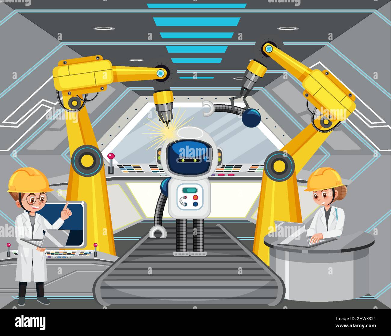 Robot automation industry concept illustration Stock Vector Image & Art ...