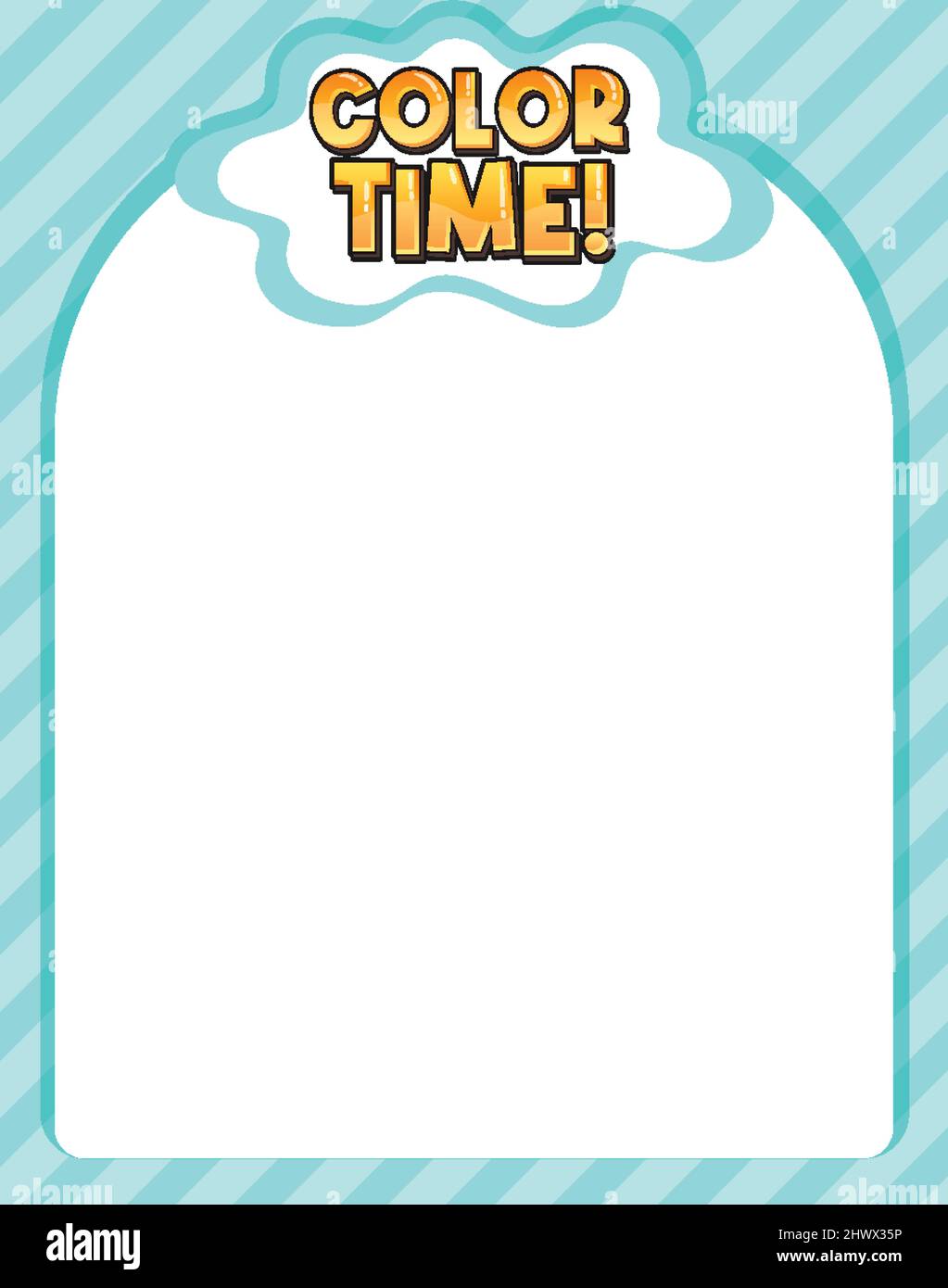 Cute blank light blue color border for worksheet illustration Stock ...