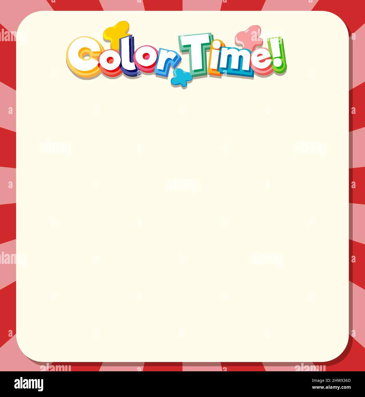 Cute blank red color border for worksheet illustration Stock Vector ...