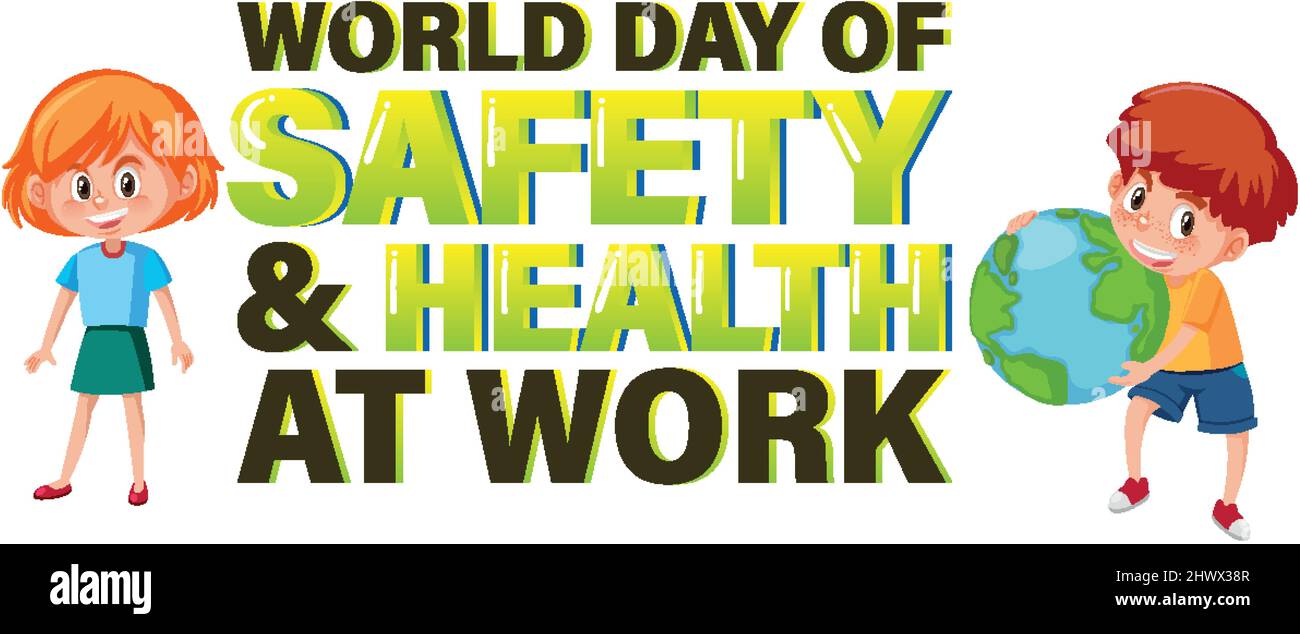 World day for safety and health at work logo design illustration Stock ...
