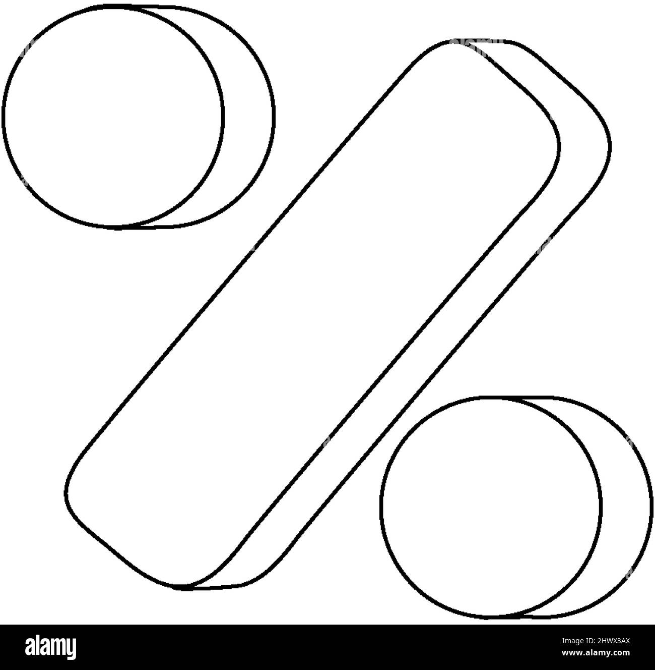 Mathematics percentage symbol doodle outline for colouring illustration ...