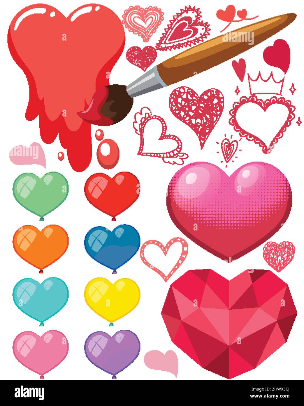 Valentine theme with many hearts illustration Stock Vector Image & Art ...