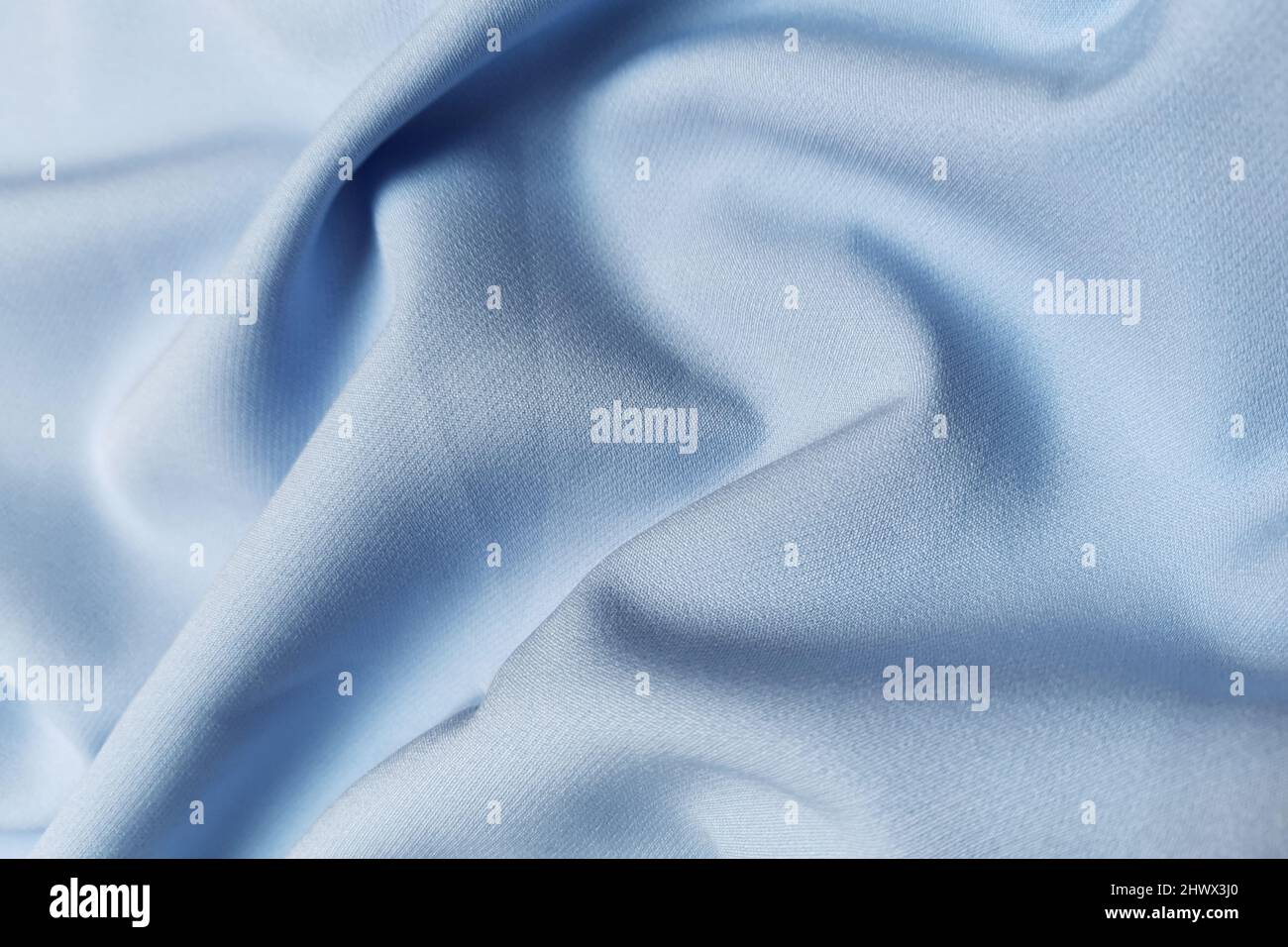 Blue crumpled or wavy fabric texture background. Abstract linen cloth ...