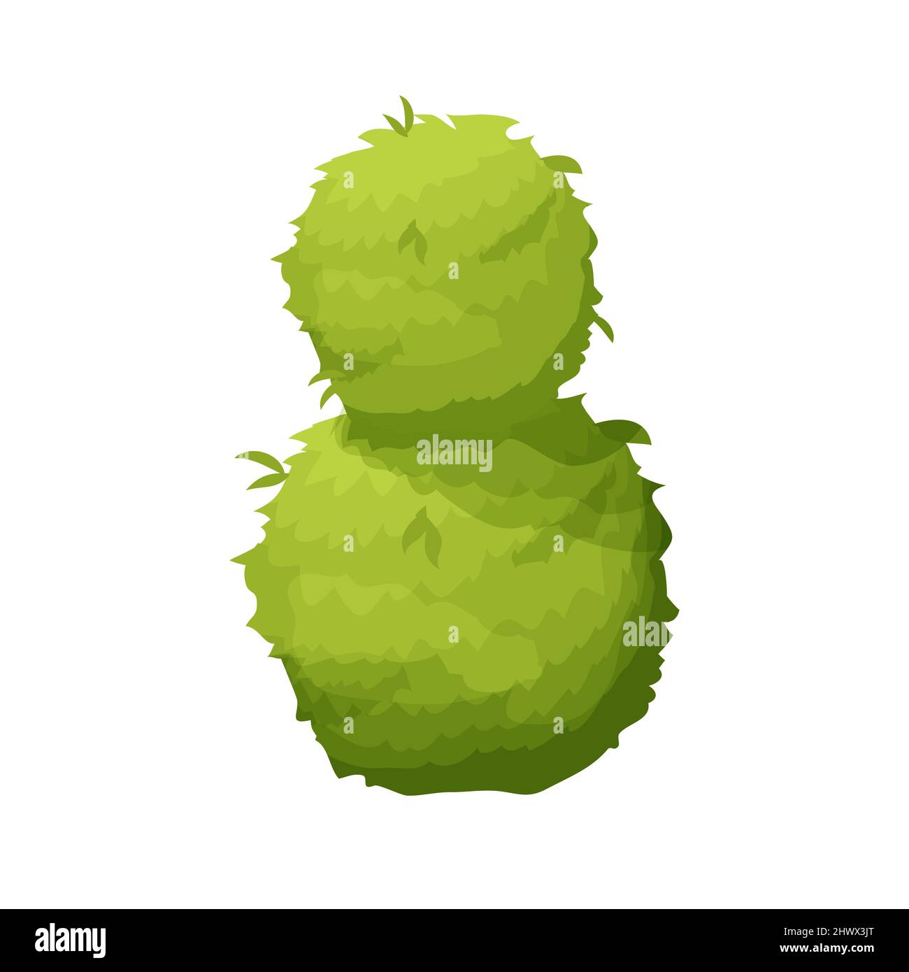 Garden, forest bush stylized in cartoon style isolated on white ...