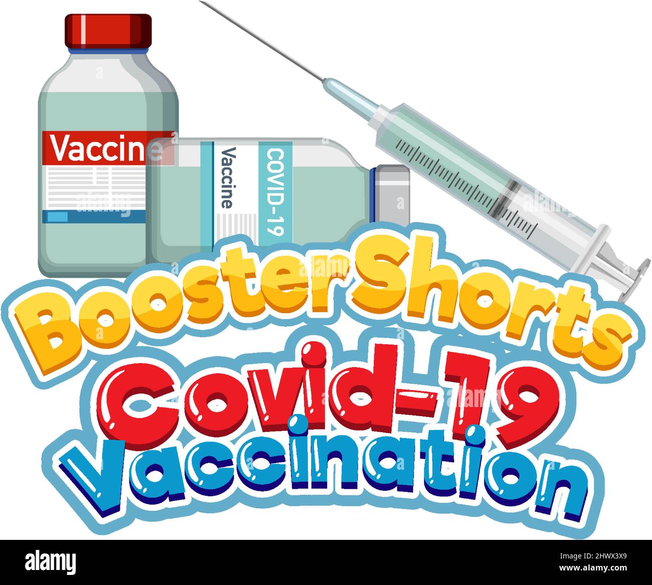 Booster shorts covid 19 vaccine logo illustration Stock Vector Image ...