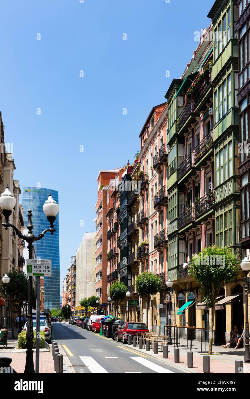 Cityscape of Spanish town Bilbao Stock Photo - Alamy