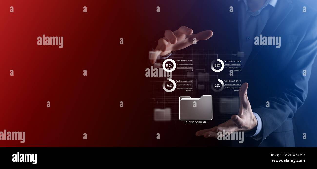 Business developer hand using board framework on virtual modern ...