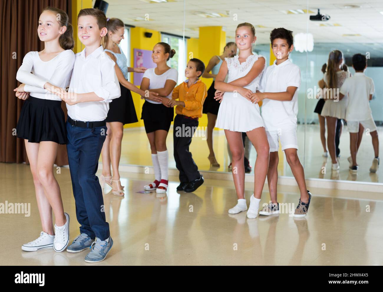 Children enjoying of partner dance Stock Photo - Alamy
