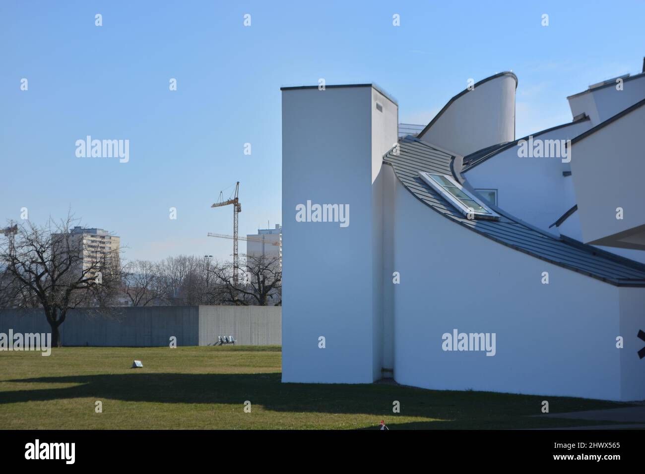 WEIL AM RHEIN, GERMANY - Exterior view of Vitra Design Museum, designed ...