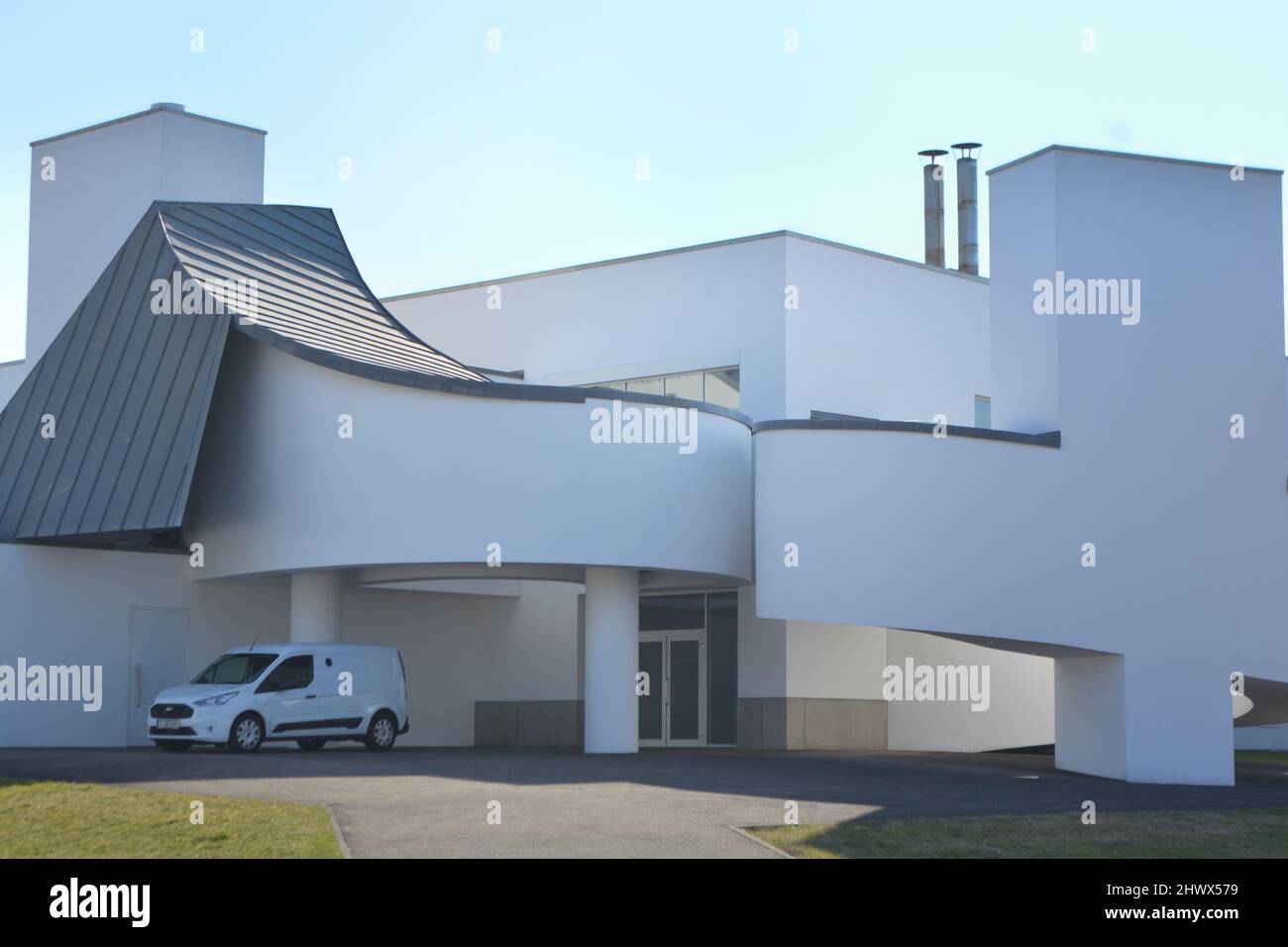 WEIL AM RHEIN, GERMANY - Exterior view of Vitra Design Museum, designed ...