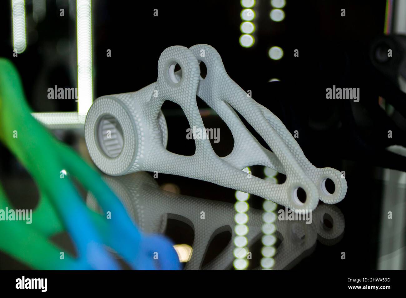 Abstract object printed on powder 3D printer. Multi Jet Fusion MJF ...