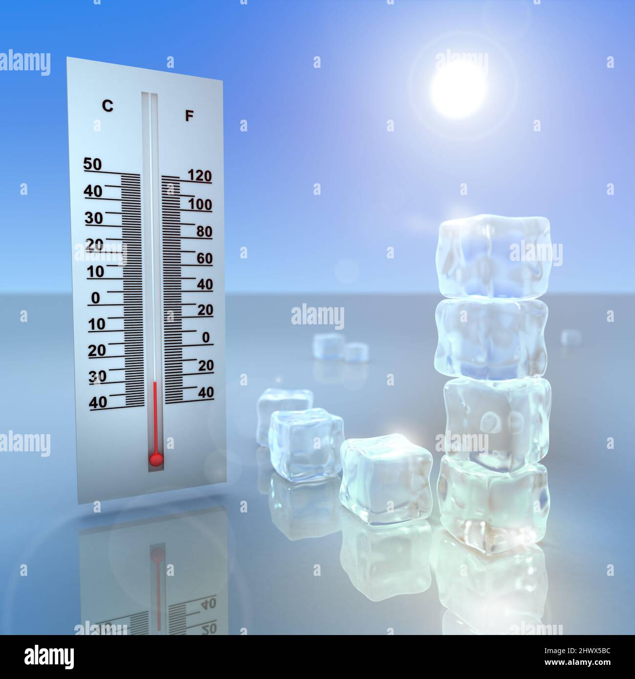 Cold and Ice - 3D Rendering Stock Photo - Alamy