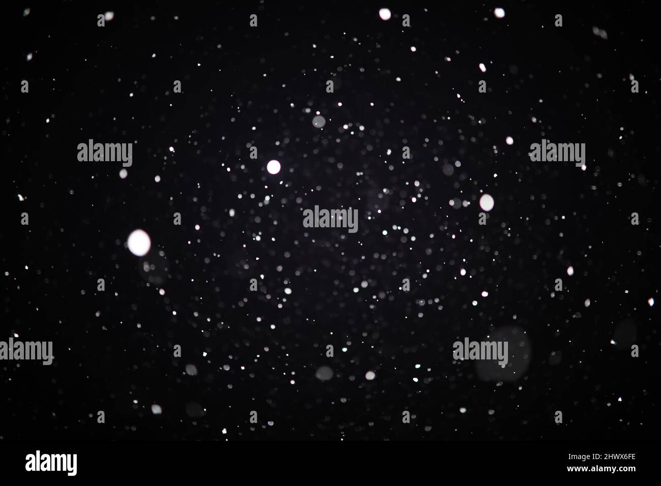 Snow on a black background. Snowflakes overlay. Snow background Stock ...