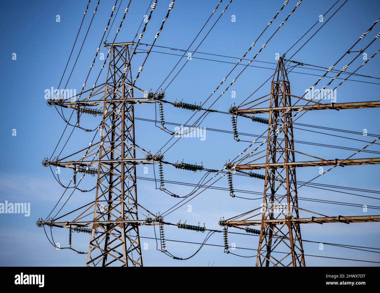 Power lines, high voltage lines, transmission lines, high voltage ...