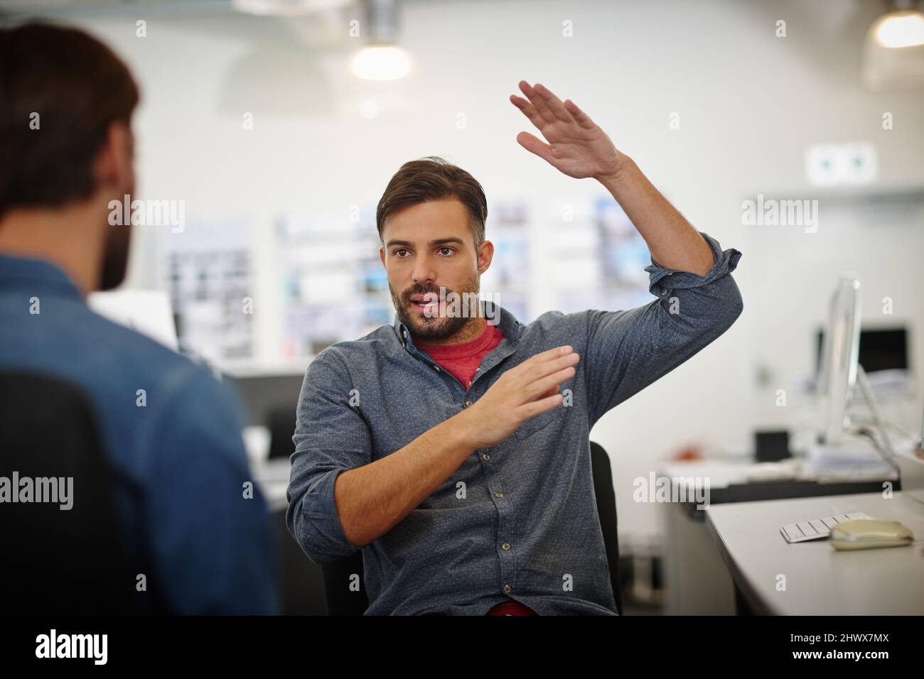 We should be thinking much bigger now. Shot of a young businessman ...