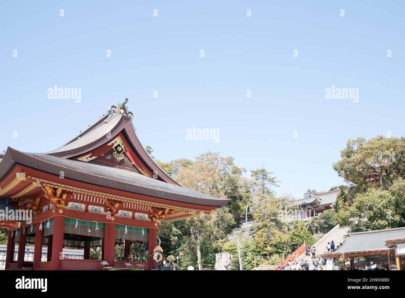 KAMAKURA, JAPAN - Tsurugaoka Hachimangu Shrine in Kamakura. Kanagawa ...