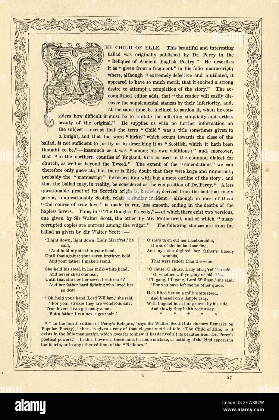 Book of British Ballads, The Child of Elle. Victorian 19th Century ...