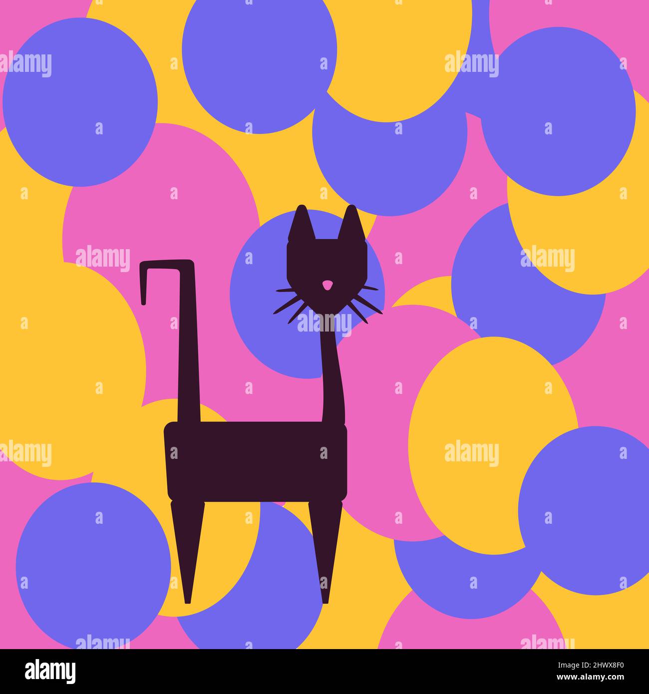 square black cat standing straight up Stock Vector Image & Art - Alamy