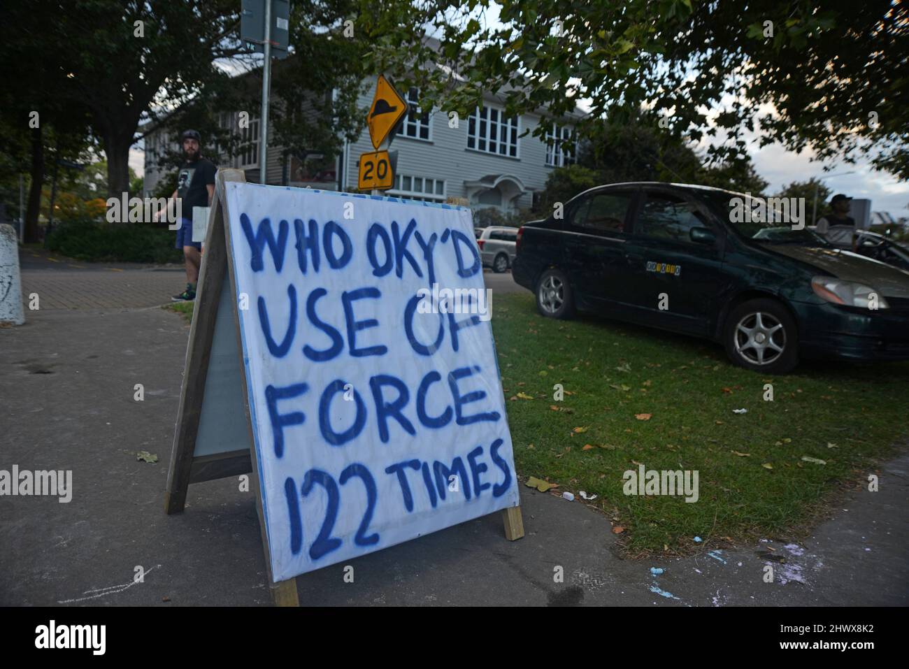 Christchurch, New Zealand, February 22, 2021: Signage at the Cranmer ...